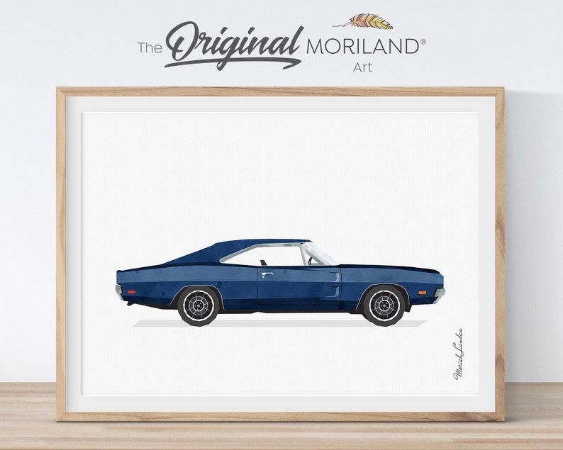 Classic Car Art Prints Printable Set of 6 Muscle Car - Etsy