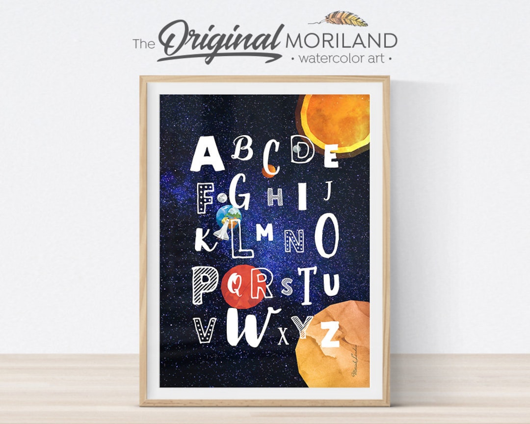 Alphabet Art, Space Alphabet Wall Decor, Space Room Decor, Planet Art ...