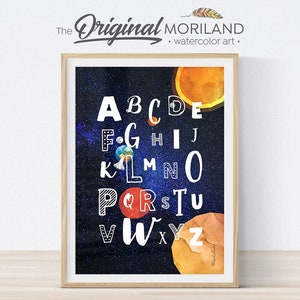 Alphabet Art, Space Alphabet Wall Decor, Space Room Decor, Planet Art ...