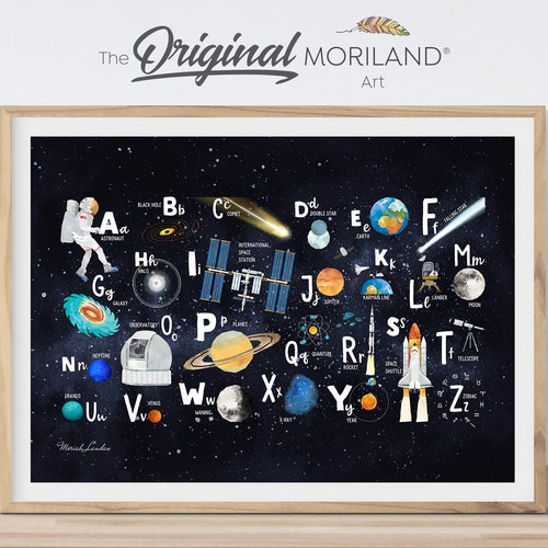 Space Alphabet Print Printable Space Alphabet Horizontal - Etsy