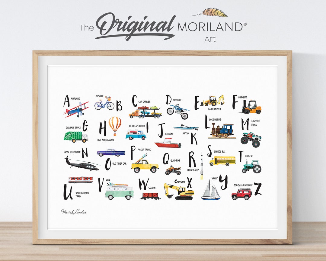 Alphabet Print, Printable Alphabet Transportation, Horizontal, ABC ...