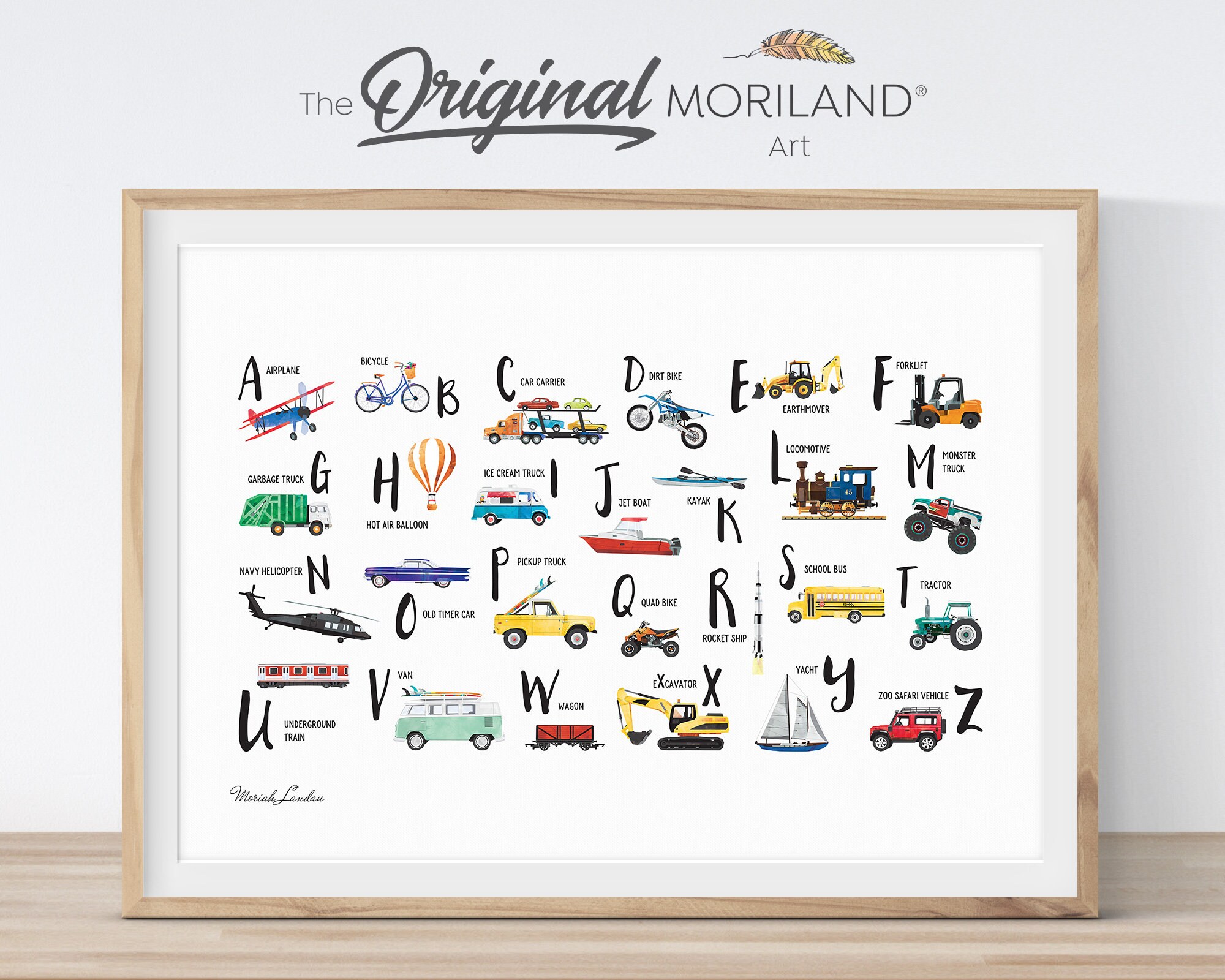 Alphabet Print Printable Alphabet Transportation Horizontal - Etsy