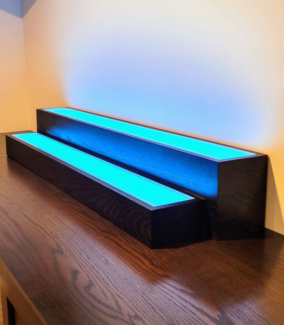 Back Bar LED Lighted Liquor Bottle Shelf Two Tier - Etsy