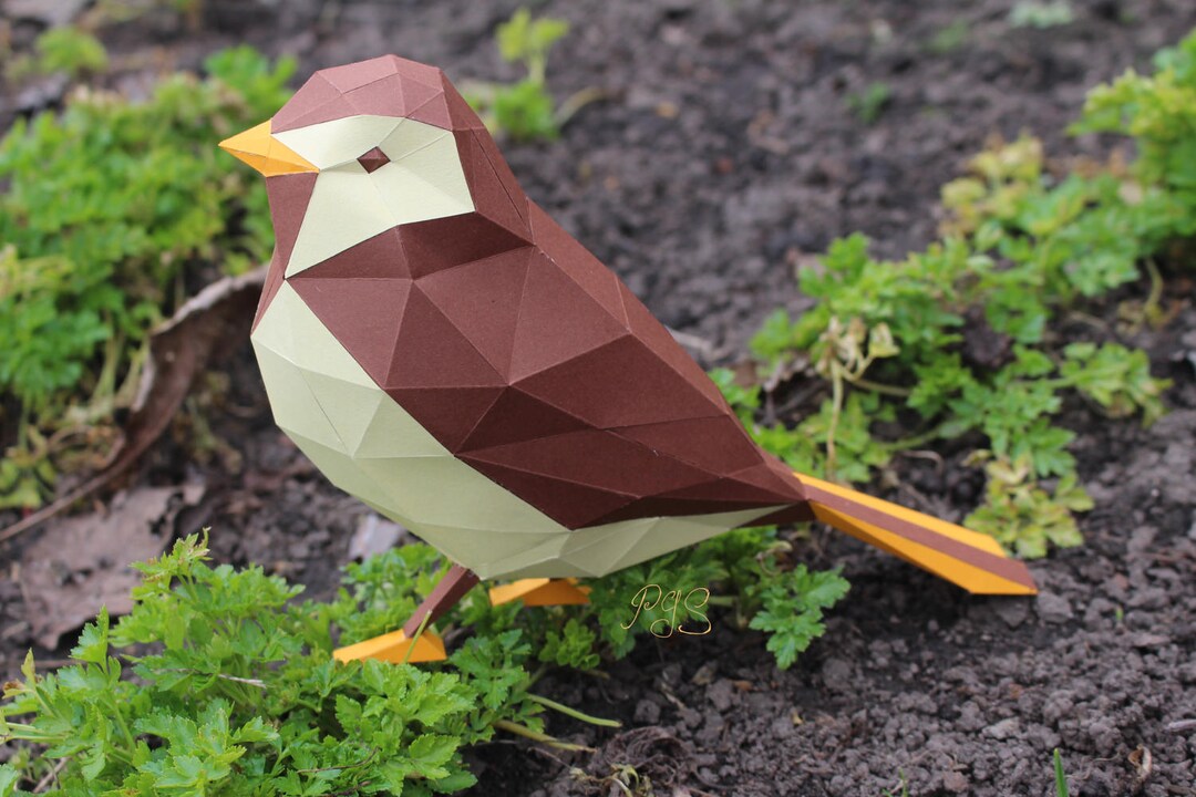Bird Papercraft Printable DIY Pdf Template - Etsy
