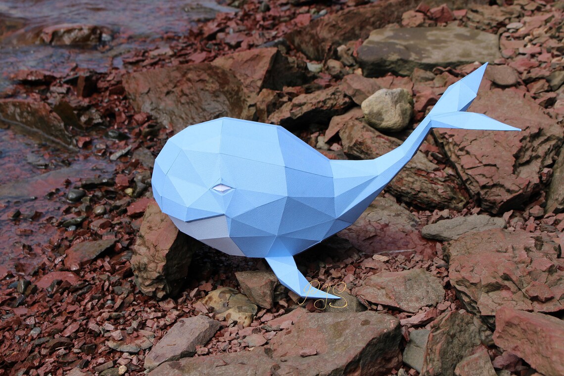 Happy Whale Papercraft Printable DIY Pdf Template - Etsy
