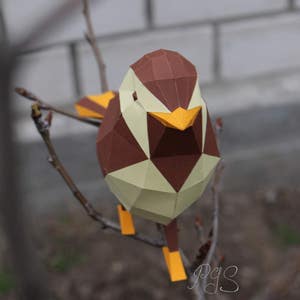 Bird Papercraft Printable DIY Pdf Template - Etsy