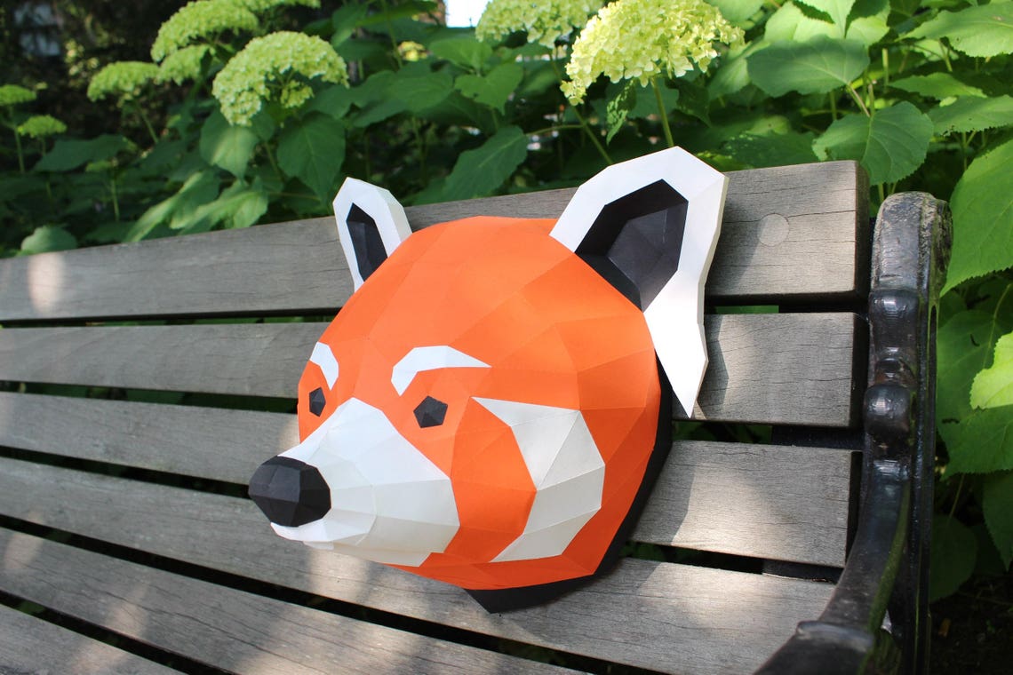 Red Panda papercraft printable DIY pdf template | Etsy