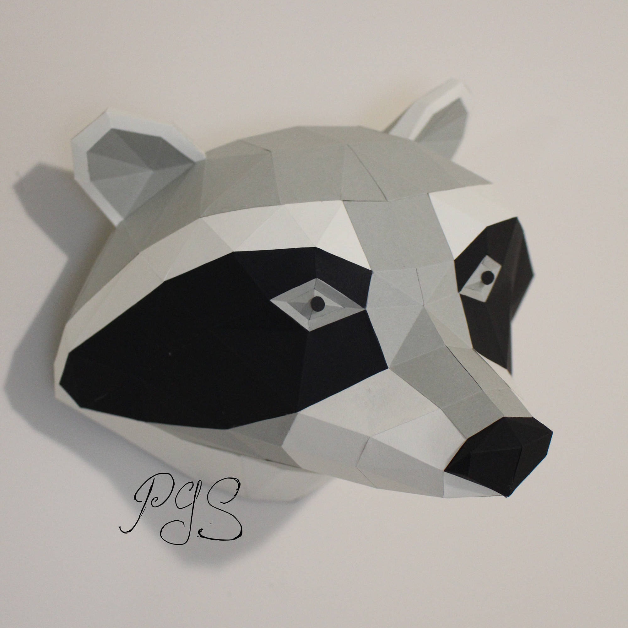 Raccoon Papercraft Printable DIY Pdf Template - Etsy