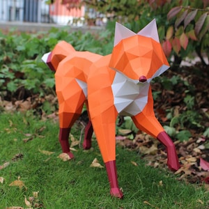 Fox Papercraft - Printable DIY Pdf Template - Etsy
