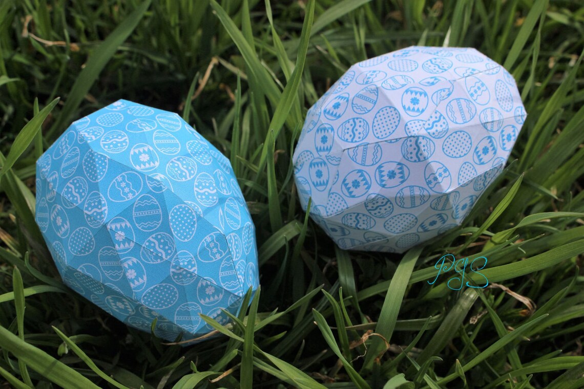 Easter Eggs Papercraft - Printable DIY Pdf Template - Etsy