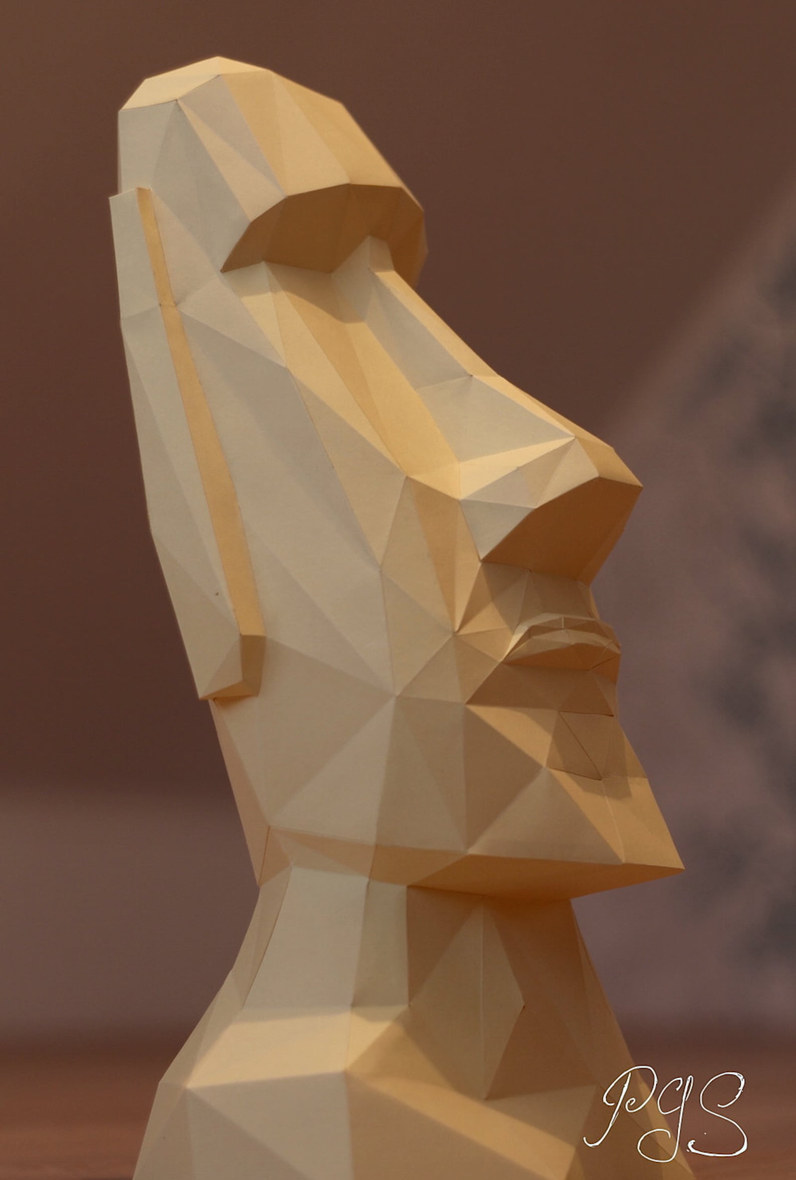 Moai Easter Island Papercraft Head Printable DIY Pdf Template, 3D PDF ...
