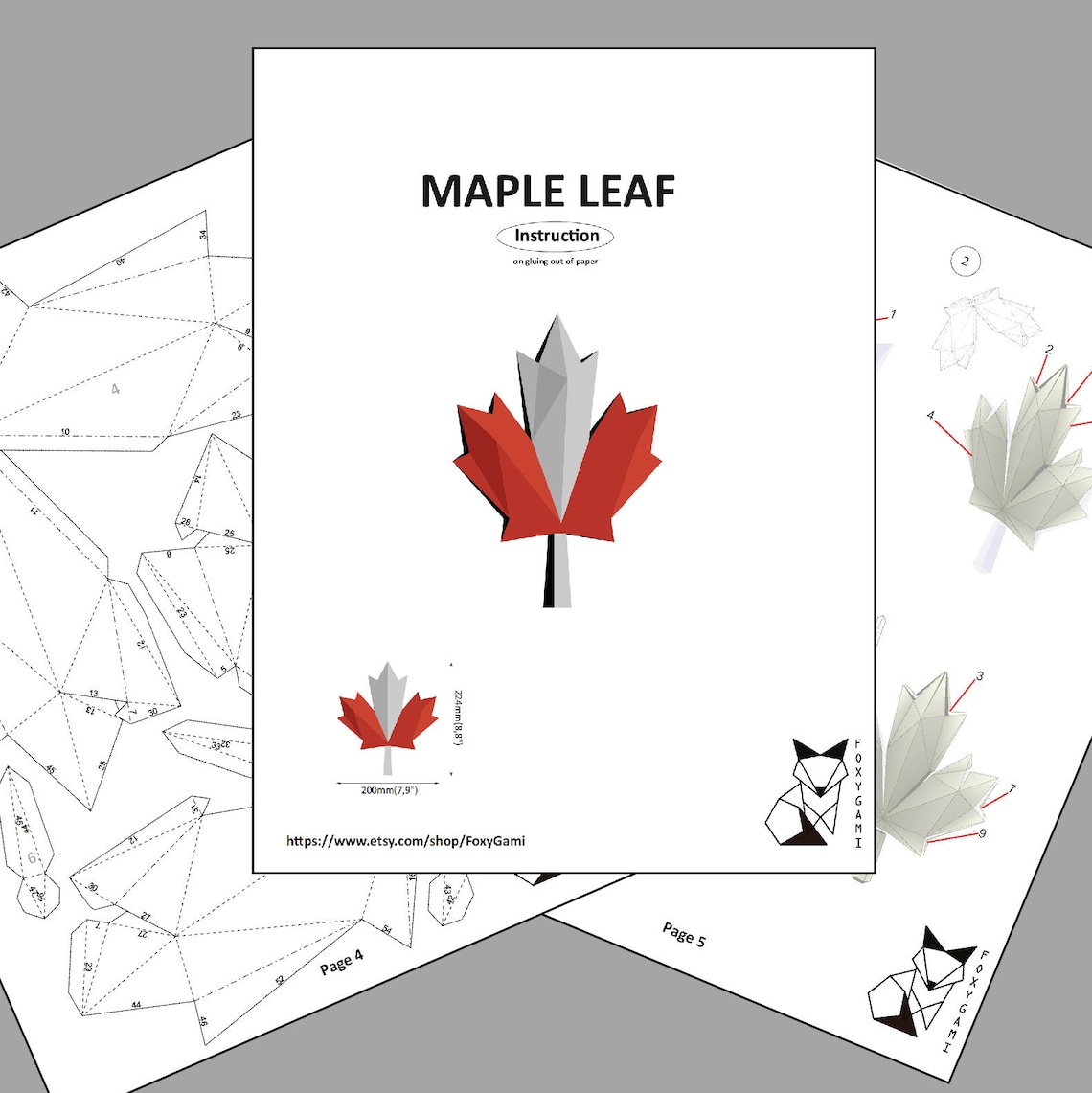 Canadian Maple Leaf Papercraft Printable DIY Pdf Template, Canada 150 ...