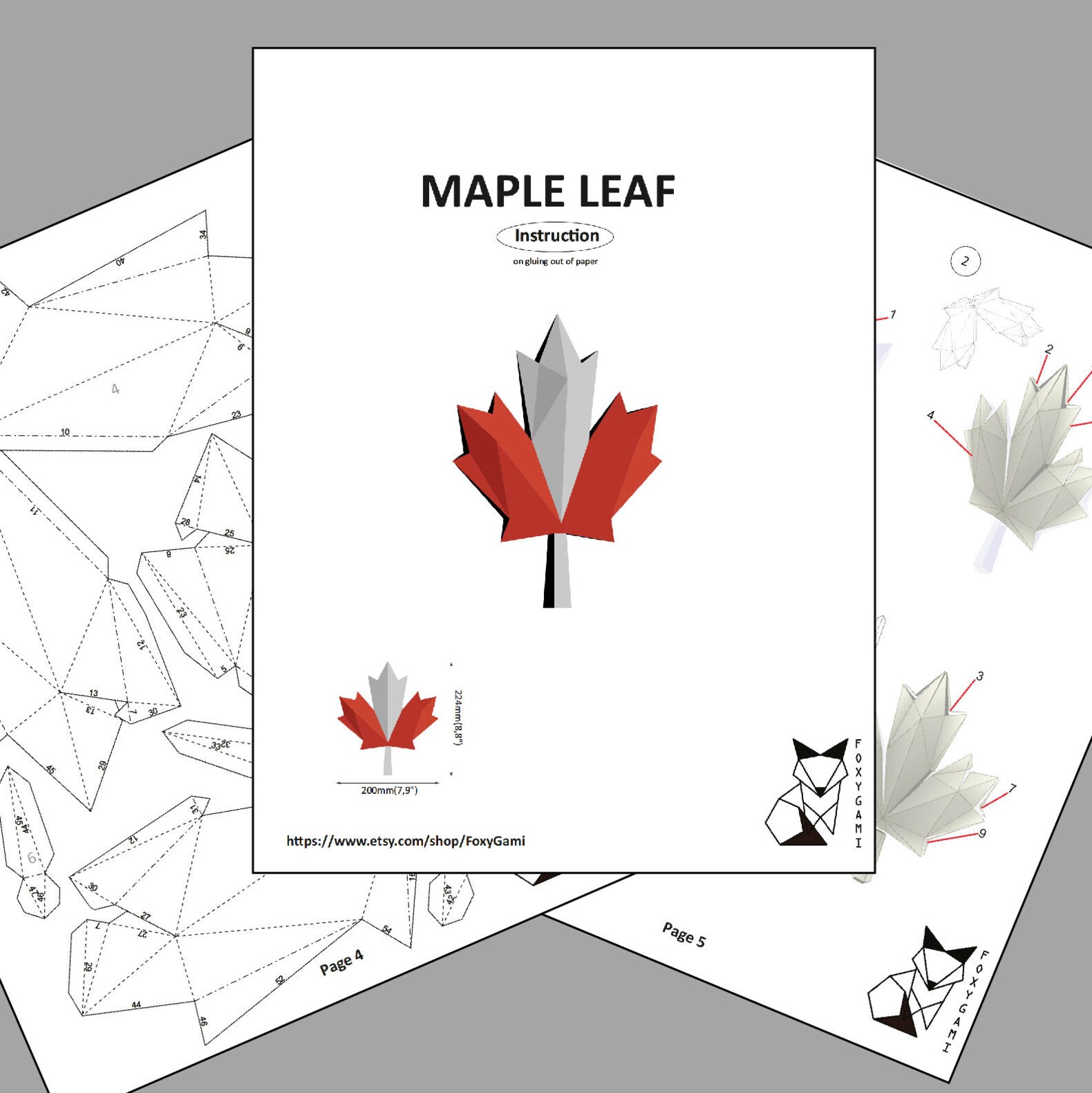 Canadian Maple Leaf Papercraft - Printable DIY Pdf Template, Canada 150 ...