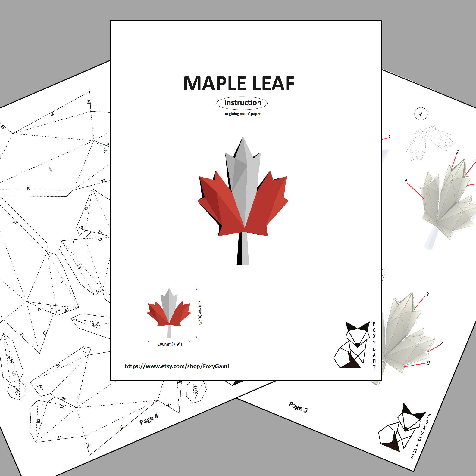 Canadian Maple Leaf Papercraft - Printable DIY Pdf Template, Canada 150 ...