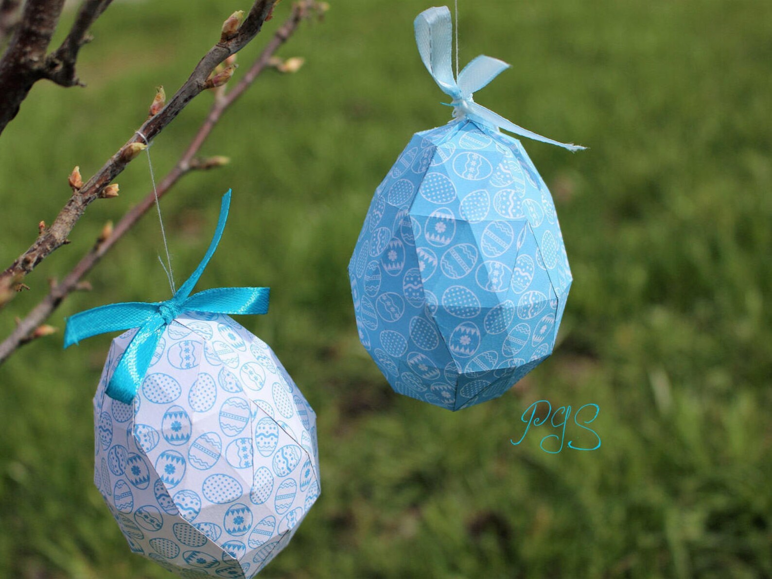 Easter Eggs Papercraft - Printable DIY Pdf Template - Etsy