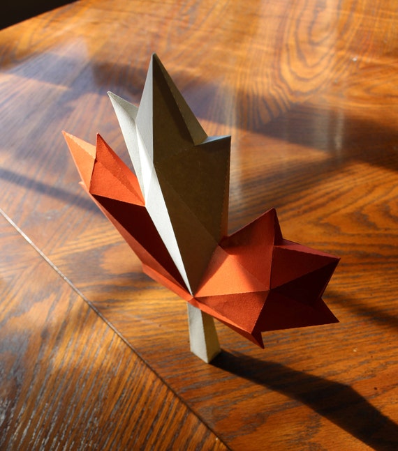 Canadian Maple Leaf papercraft printable DIY pdf template | Etsy