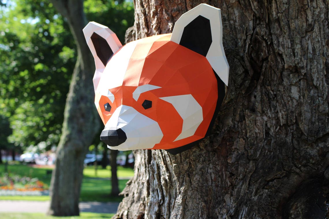 Red Panda Papercraft Printable DIY Pdf Template - Etsy