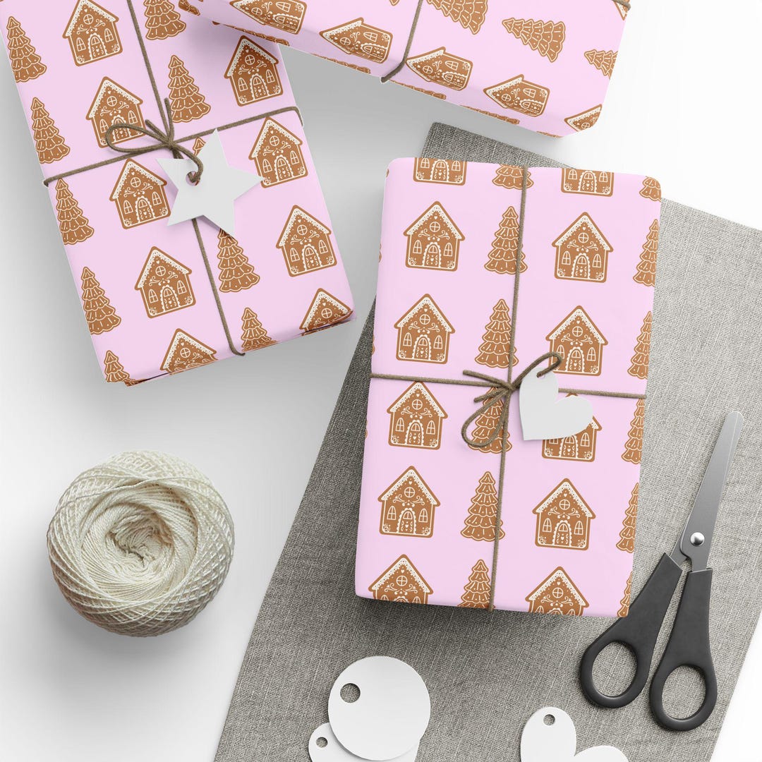 Gingerbread House Wrapping Paper Holiday Gift Wrap Gingerbread Gift ...