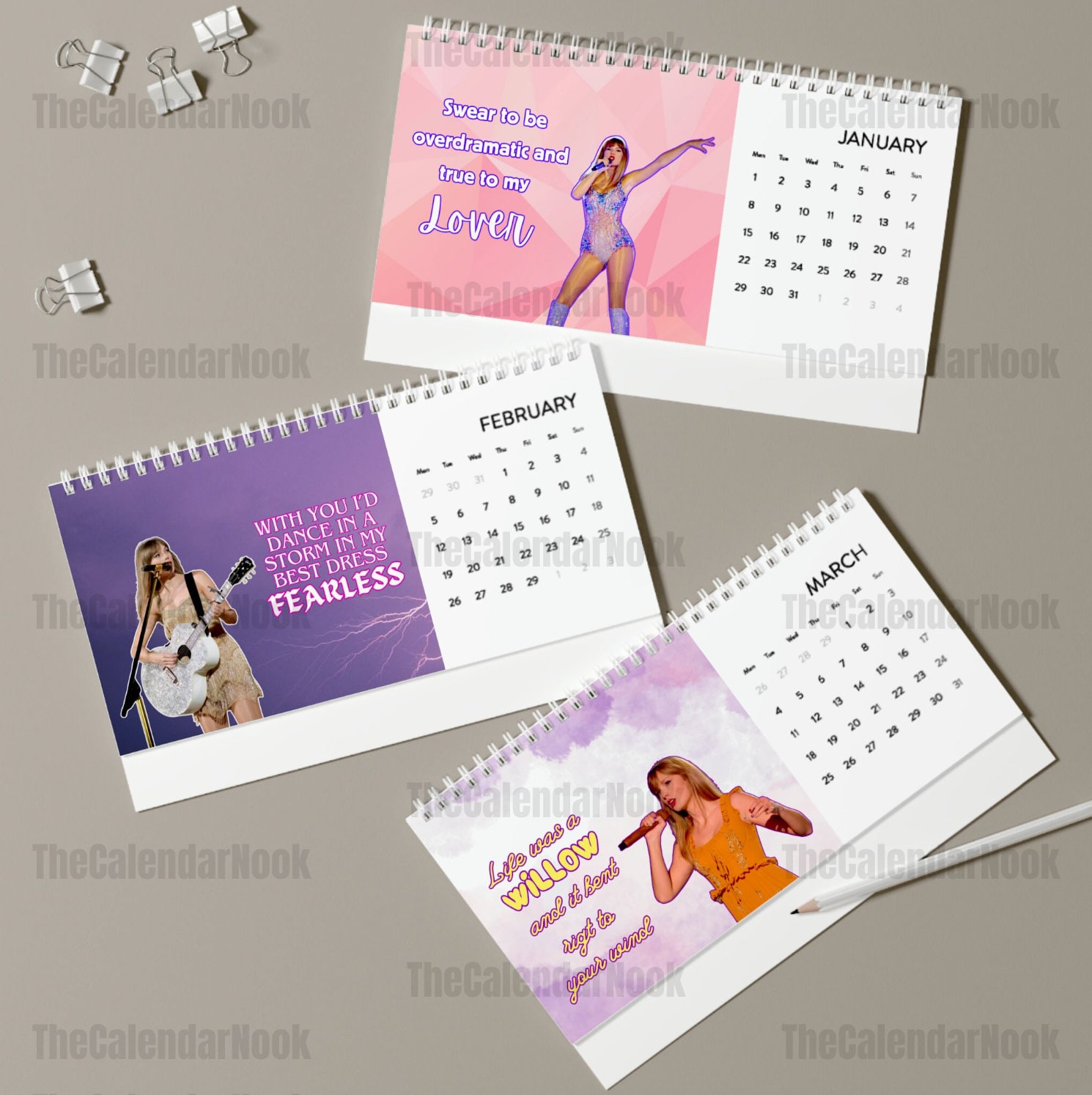 Taylor taylor version Desk Calendar Swift Fan 2024 Desk Calendar Eras ...