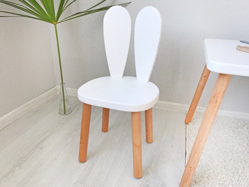 Bunny chair wooden chair bunny wooden kids chair | Etsy