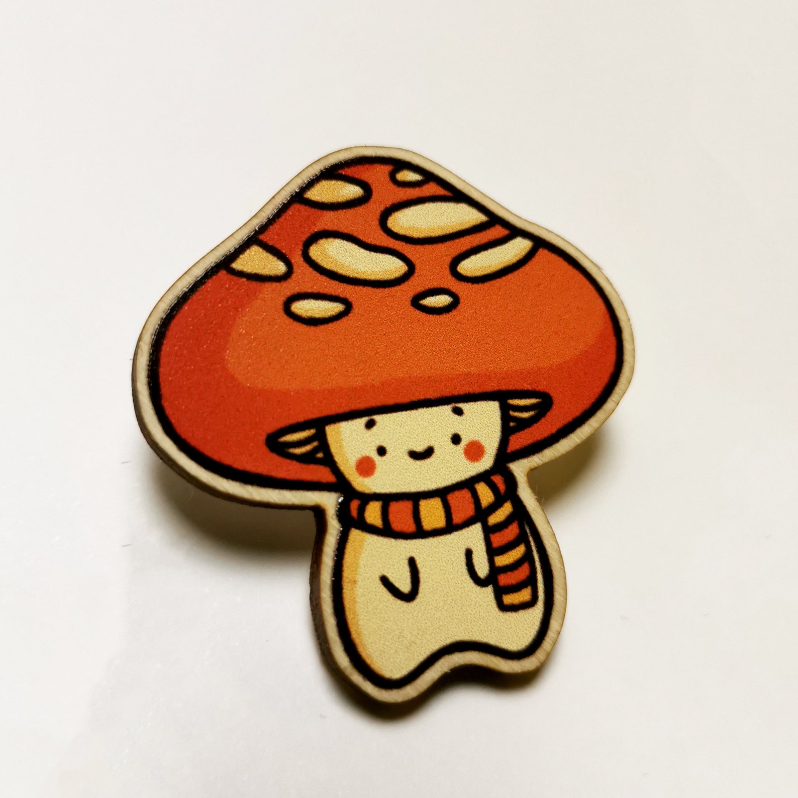 Cute Mushroom Wooden Pin Little Mush | Etsy
