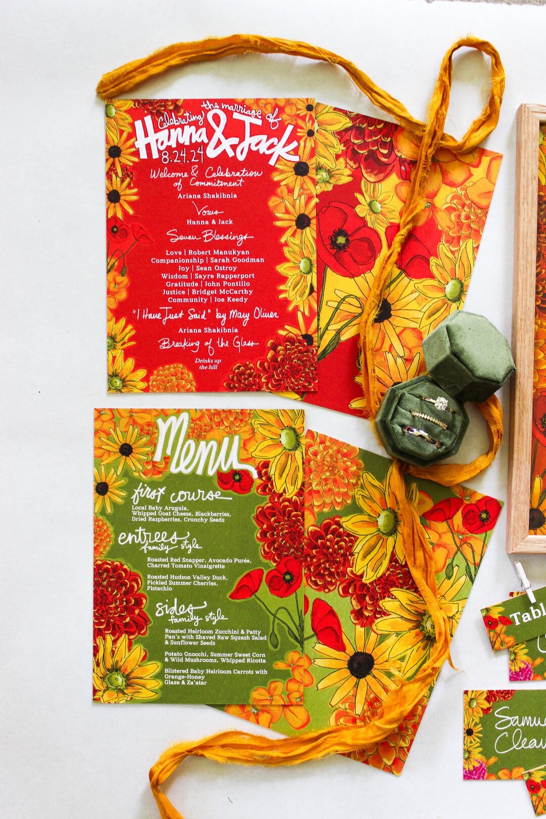 Custom Wedding Ceremony Program / Custom Illustrated Wedding Ceremony ...