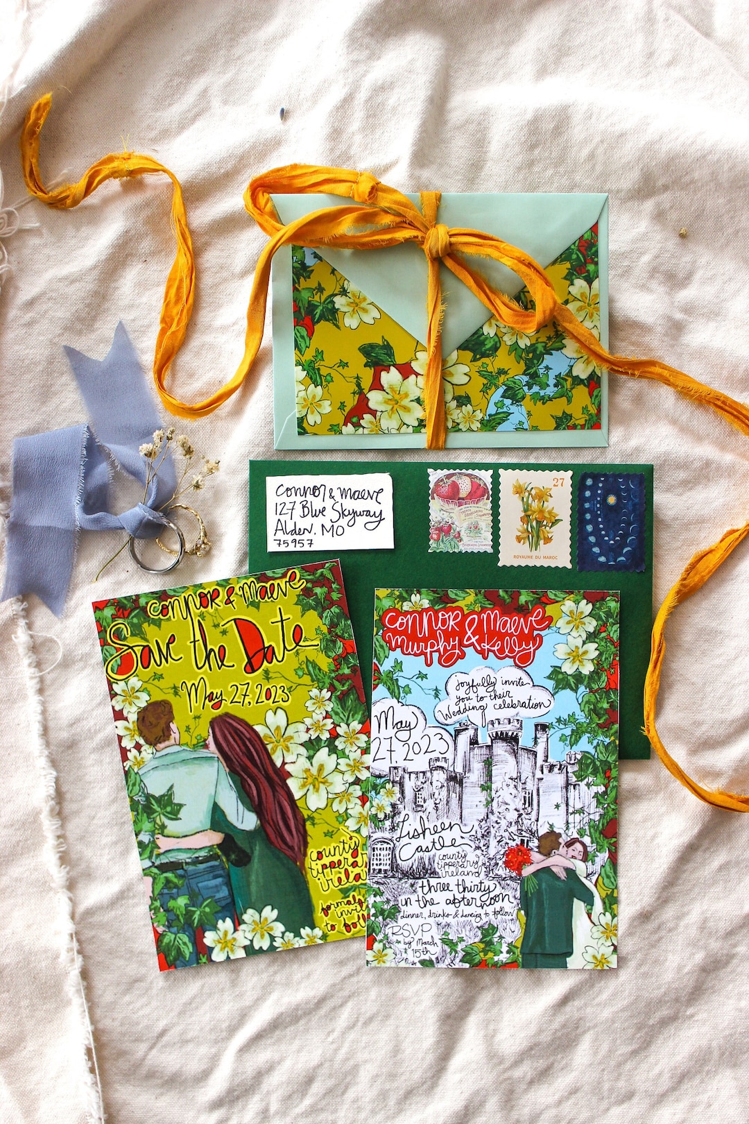 Custom Wedding Invitations / Custom Illustrated Wedding Invitations ...