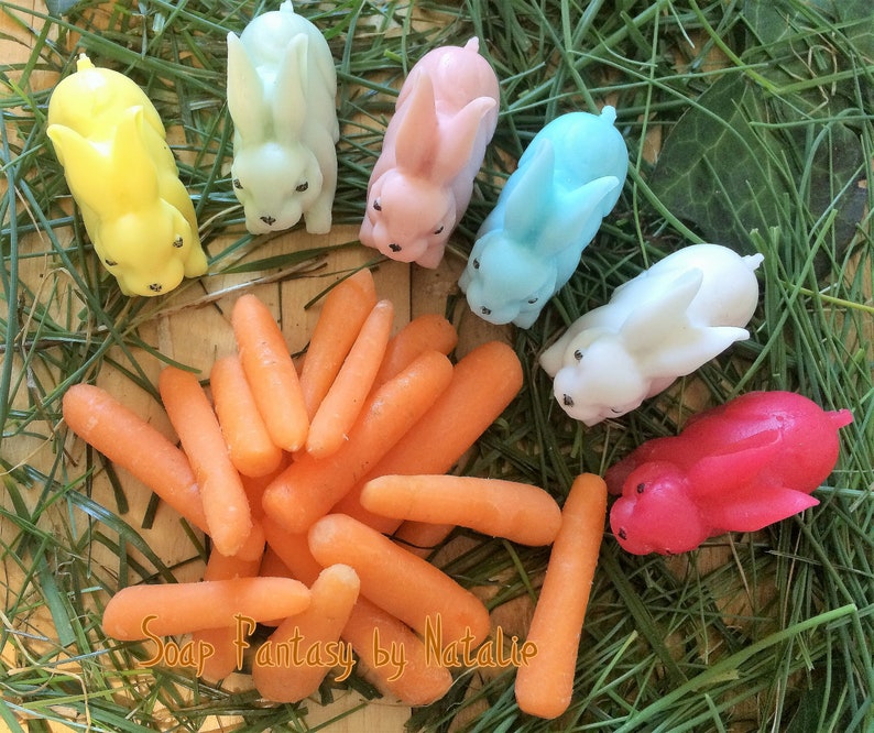 6 Bunny Soaps-easter Favor-3d Small Soaps-rabbit Soap-hare - Etsy