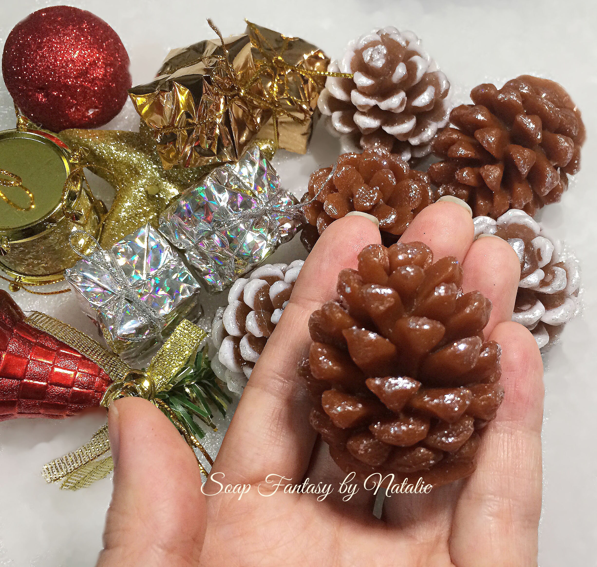 3 Pine Cone Soaps-small Pine Cone Soap-christmas - Etsy
