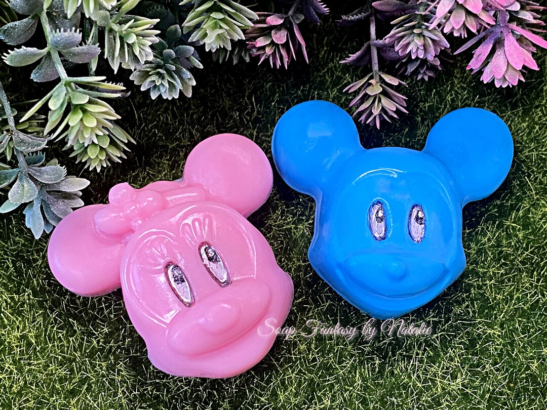 4 Minnie Mouse or Mickey Mouse Soaps-mouse Head Soap-small Soap-party ...