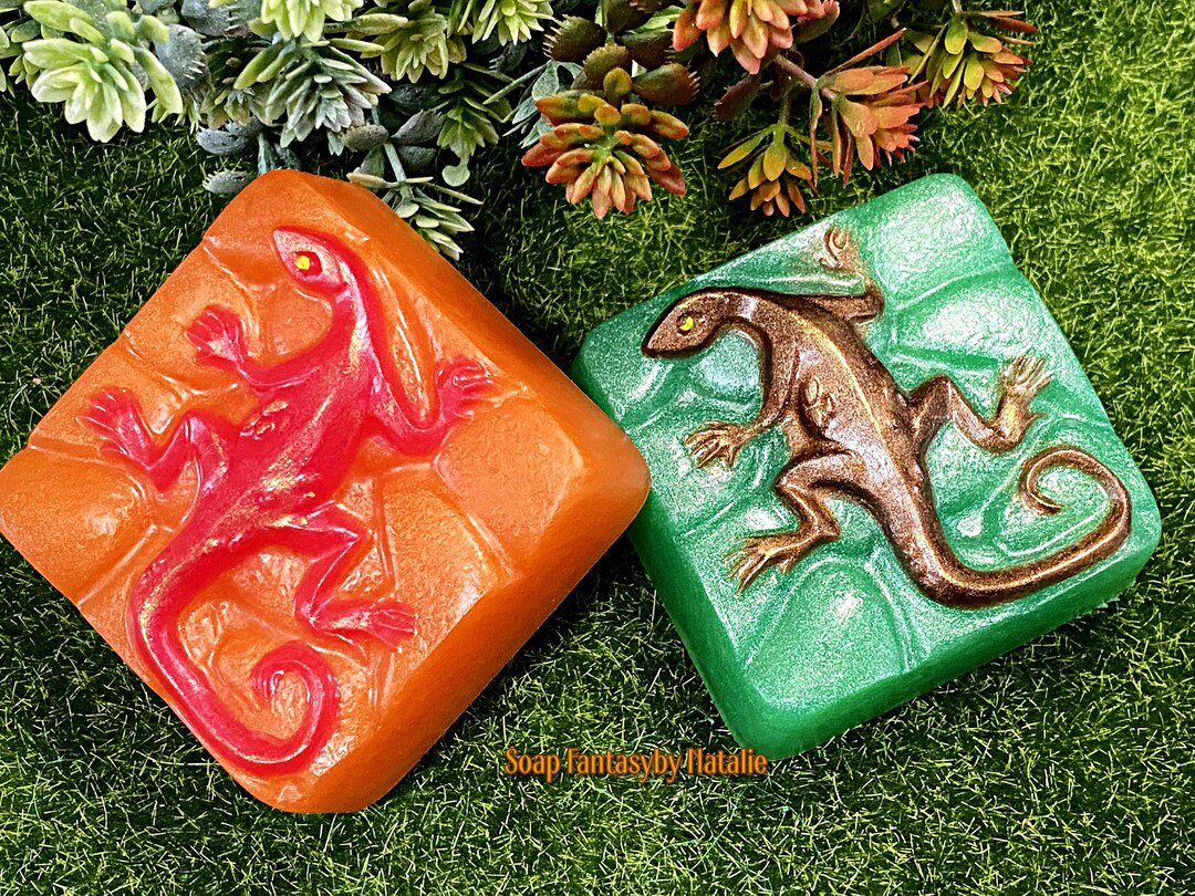 Lizard Soap-reptile Soap-lizard on the Stone Soap- Lizard Dragon Soap ...