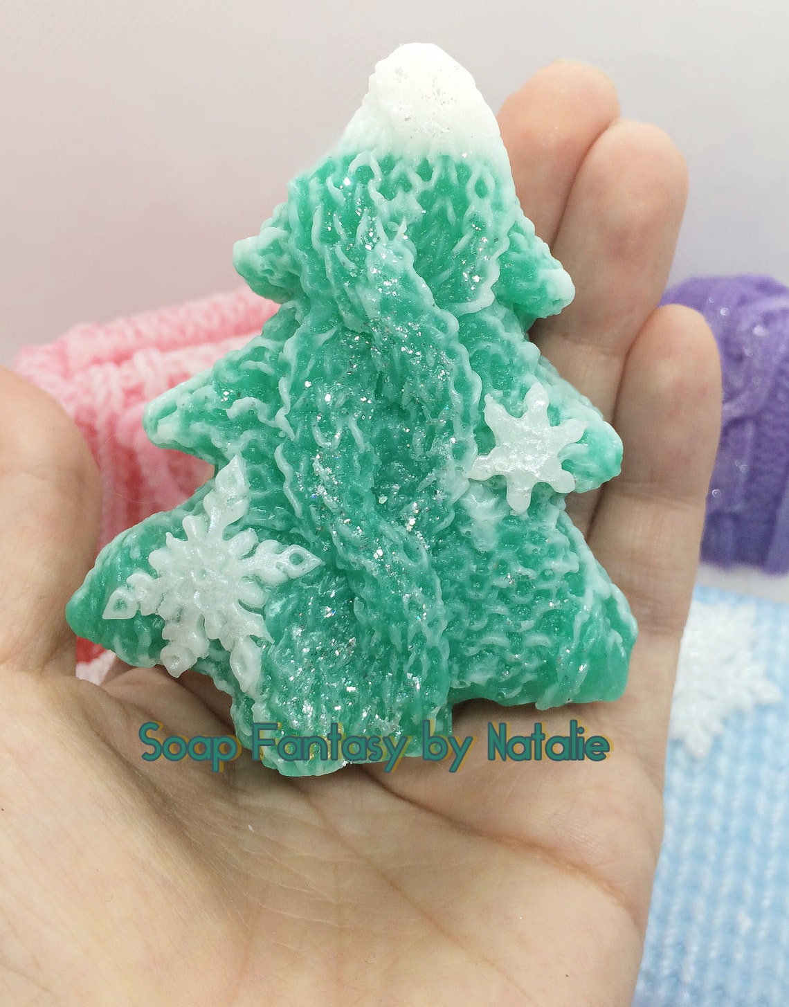 Christmas Soap-christmas Mitten Soap-christmas Knitted Soap-christmas ...