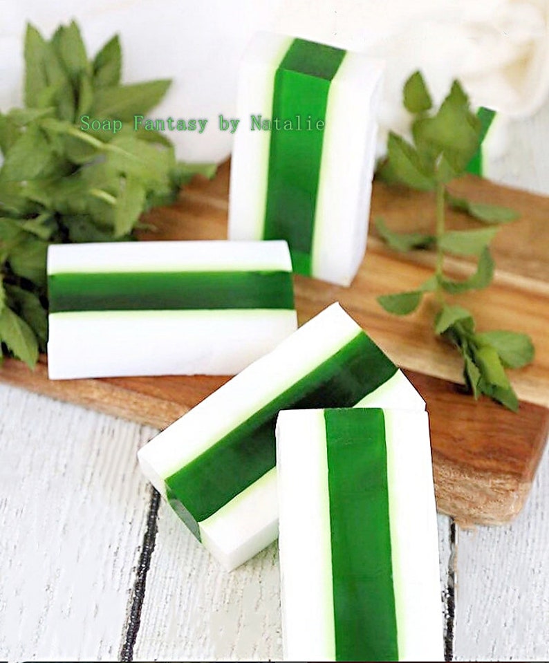 Menthol Crystal Soap Loaf: Color Block Handmade Soap - Etsy