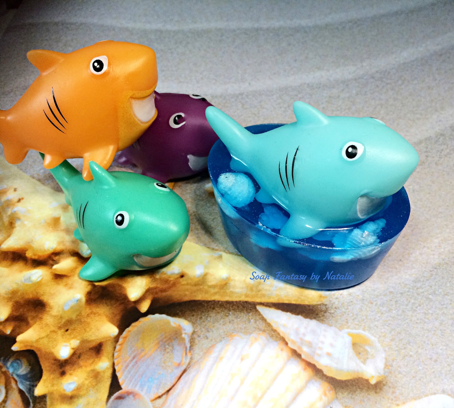 Shark Soap-smiling Shark-kids Soap-rubber Toy Soap-birthday | Etsy