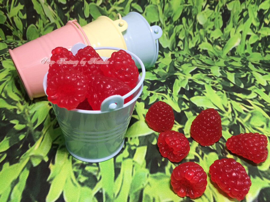 Raspberries Soap Set W/pail-blackberry Soap-mini Soap-fake - Etsy
