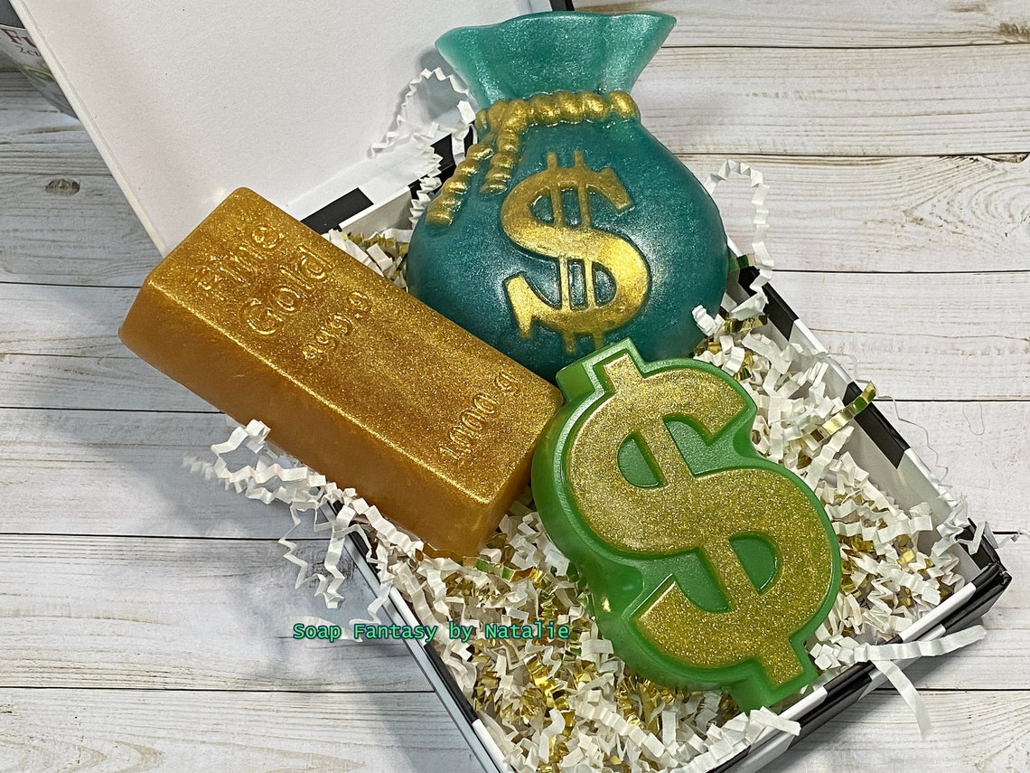 Money Soap-men Gift-gag Gift-joke Gift Money Bag Soap-gold - Etsy