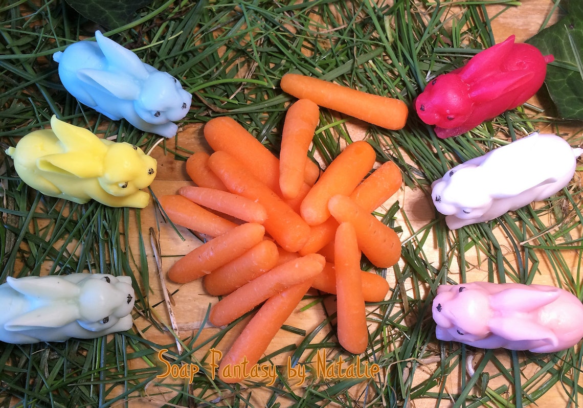 6 Bunny Soaps-easter Favor-3d Small Soaps-rabbit Soap-hare | Etsy