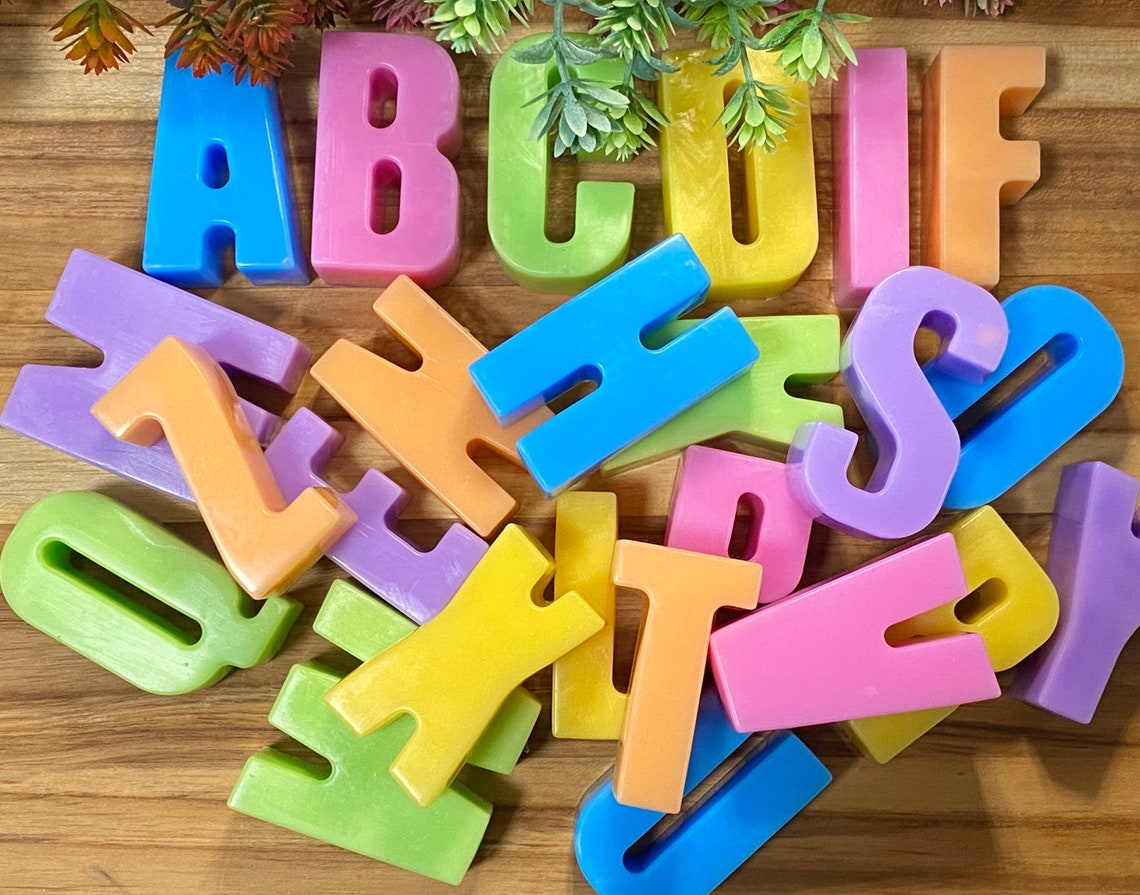 ALPHABET Soap-kids Birthday Party Favor-soap Letter - Etsy