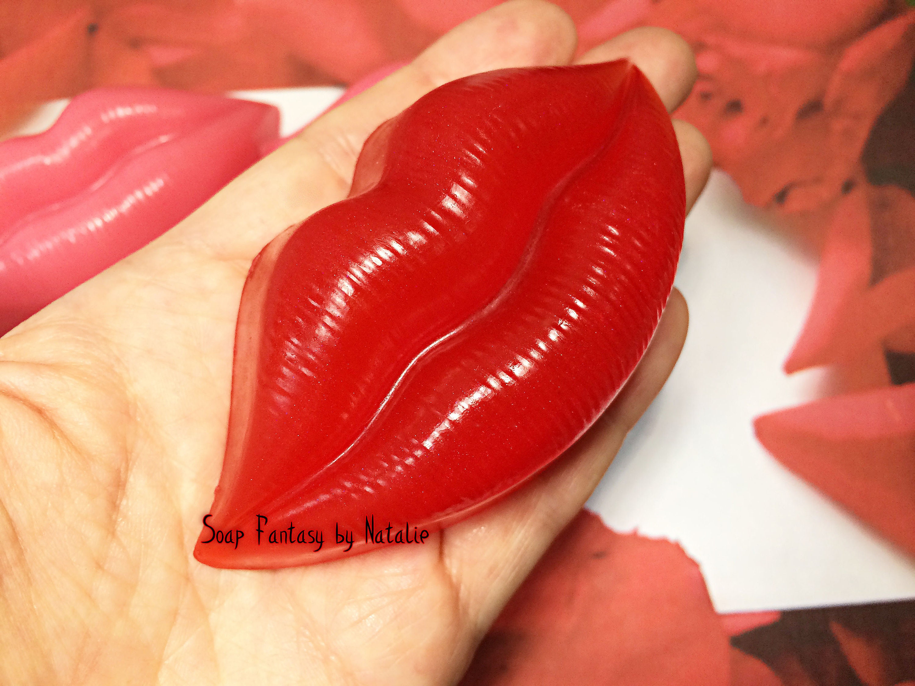 Lips Soap Valentine's Day Soap Kiss Soap Red Lips Soap - Etsy