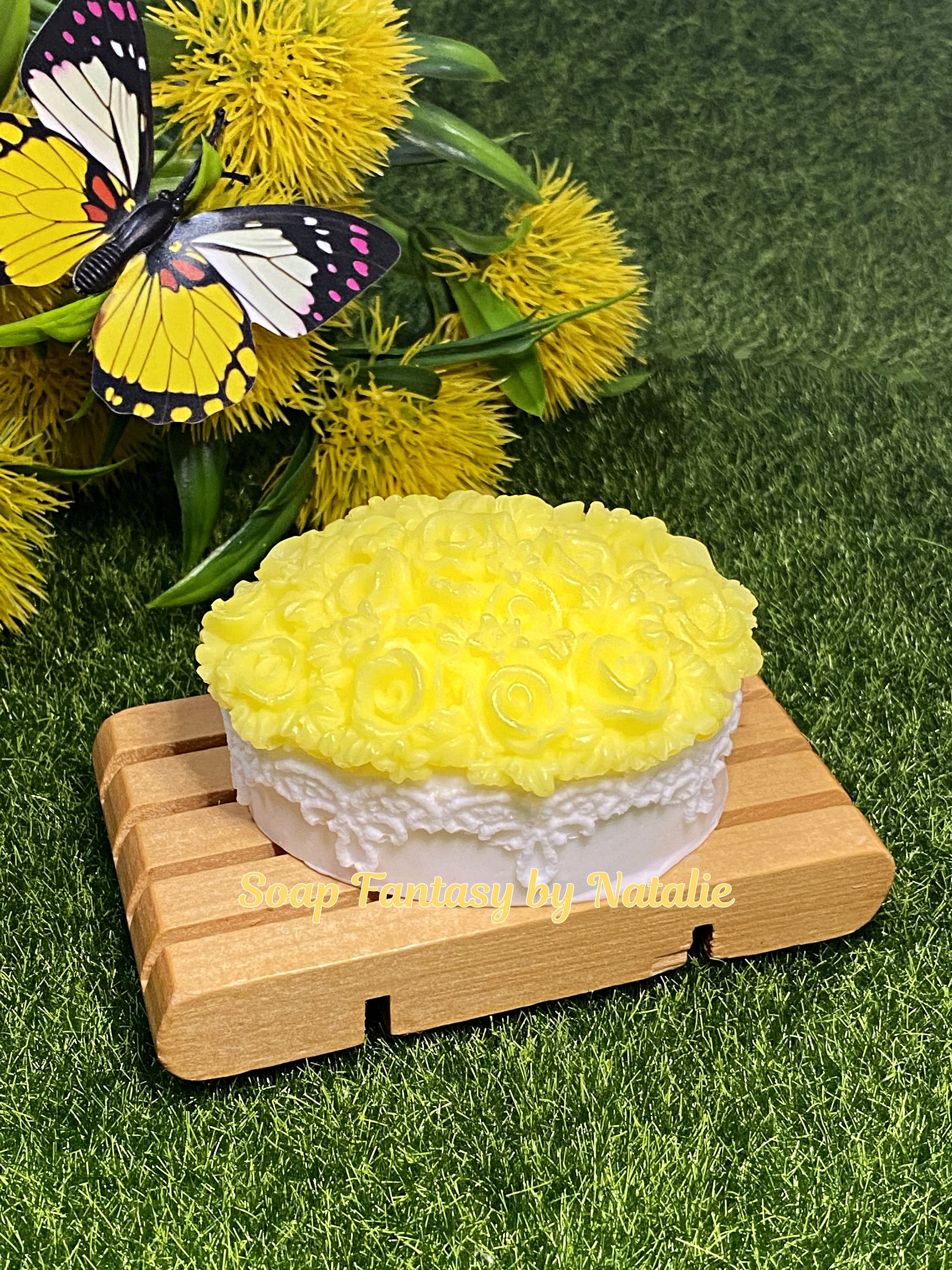 Rose Soap Rose With Lace Flower-bed of Roses Women Gift | Etsy