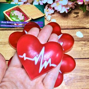5 Heart Soaps-cardiogram Soap-medical Gift Soap-doctor Party-doctor ...
