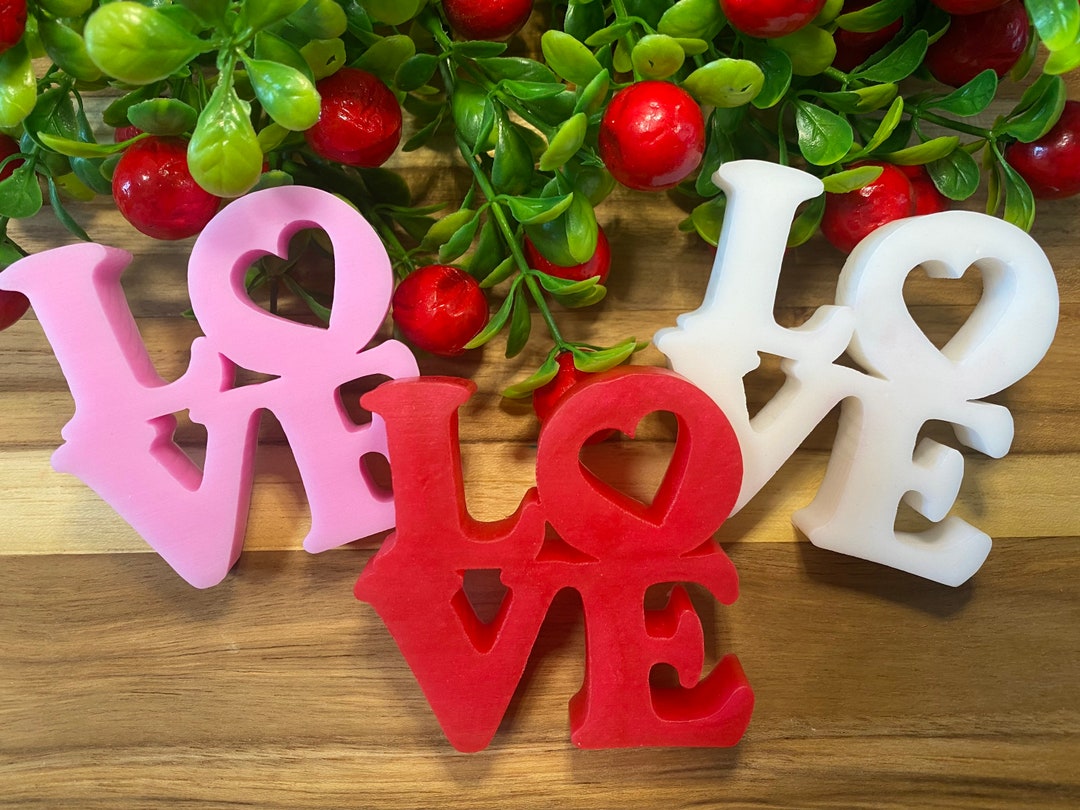 Set of 3 Small LOVE Shaped Soaps-wedding Favor-valentine's Day-favor ...