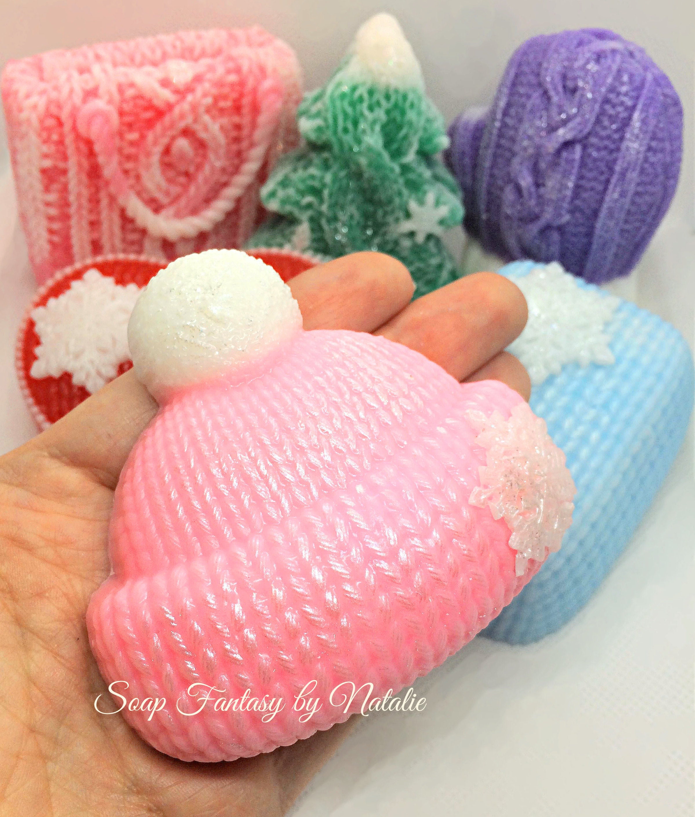 Christmas Soap-christmas Mitten Soap-christmas Knitted - Etsy