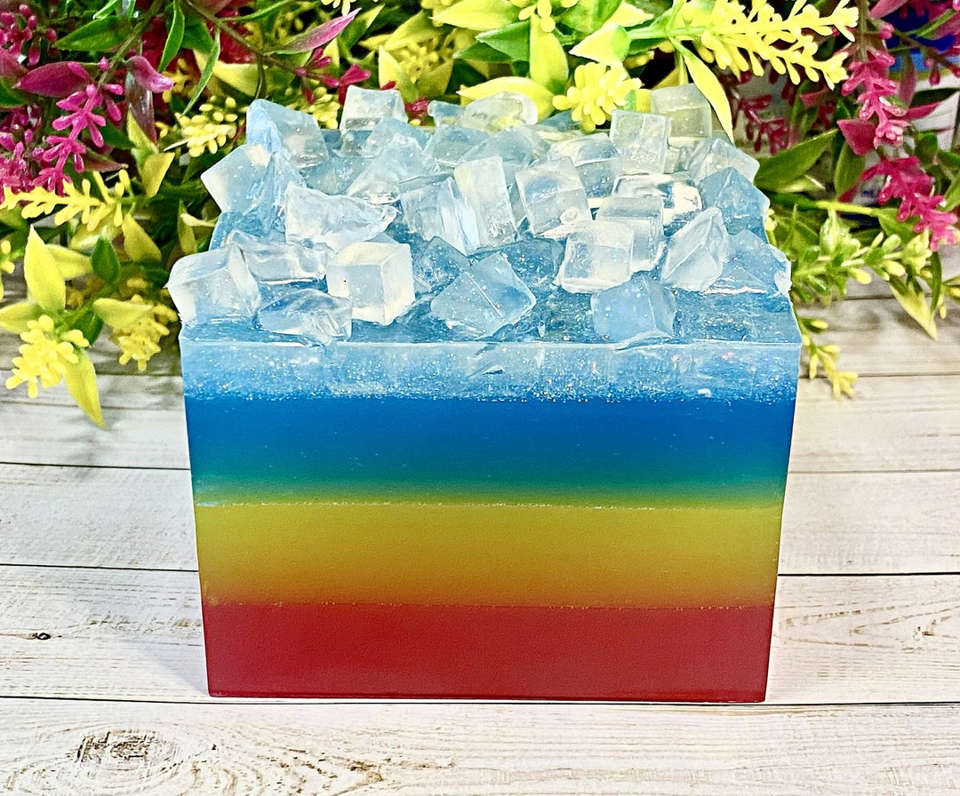 Tricolor Crystal Soap Loaf: Handmade Glycerin Soap, Pool Party Favors ...