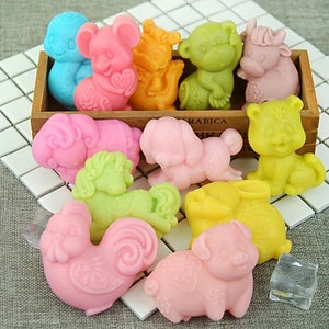 12 Chinese Zodiac Soaps-look Inside-animals Soap-kids Soap-ret-ox-tiger ...