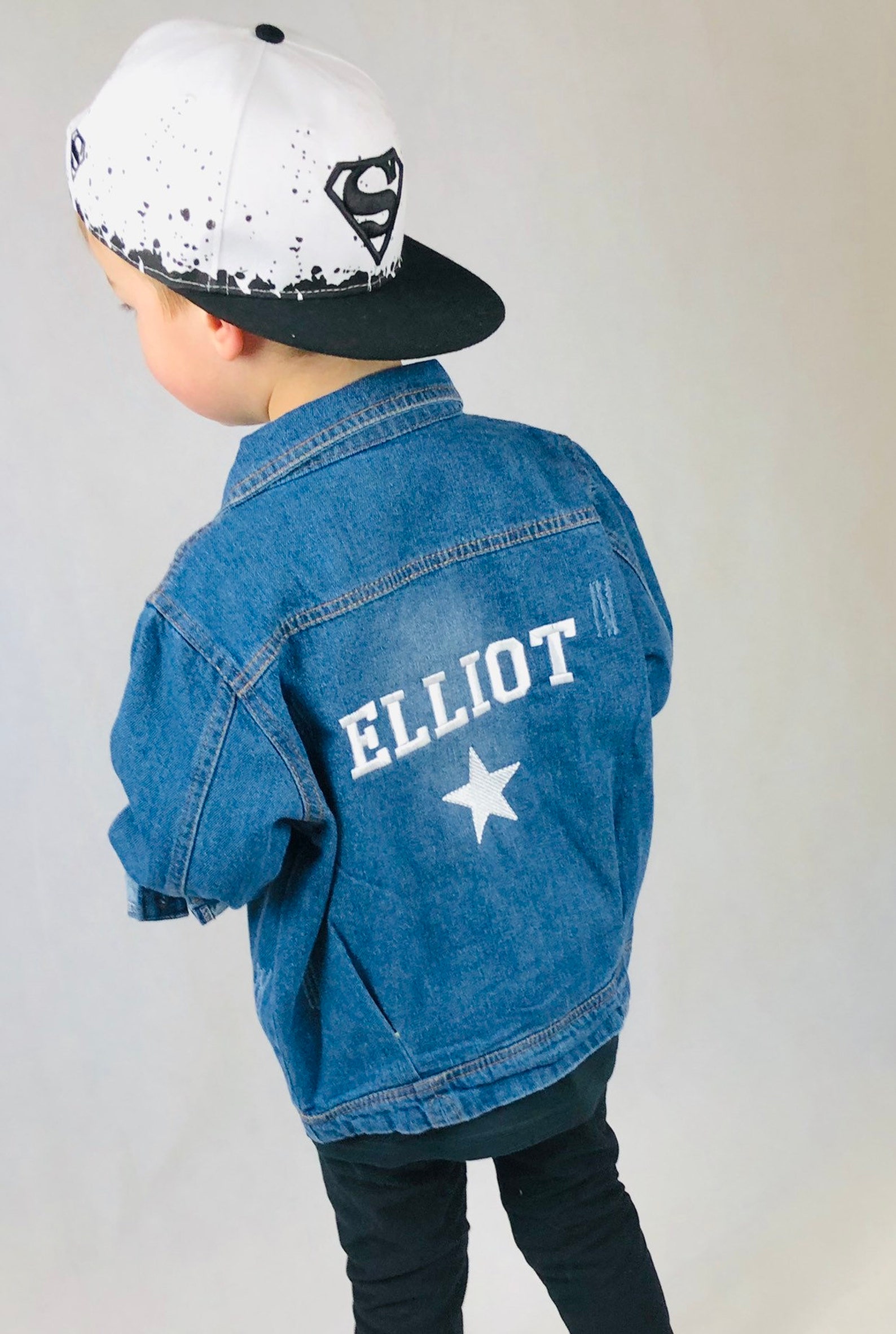 Toddler and Child Disressed Denim Jacket - Etsy