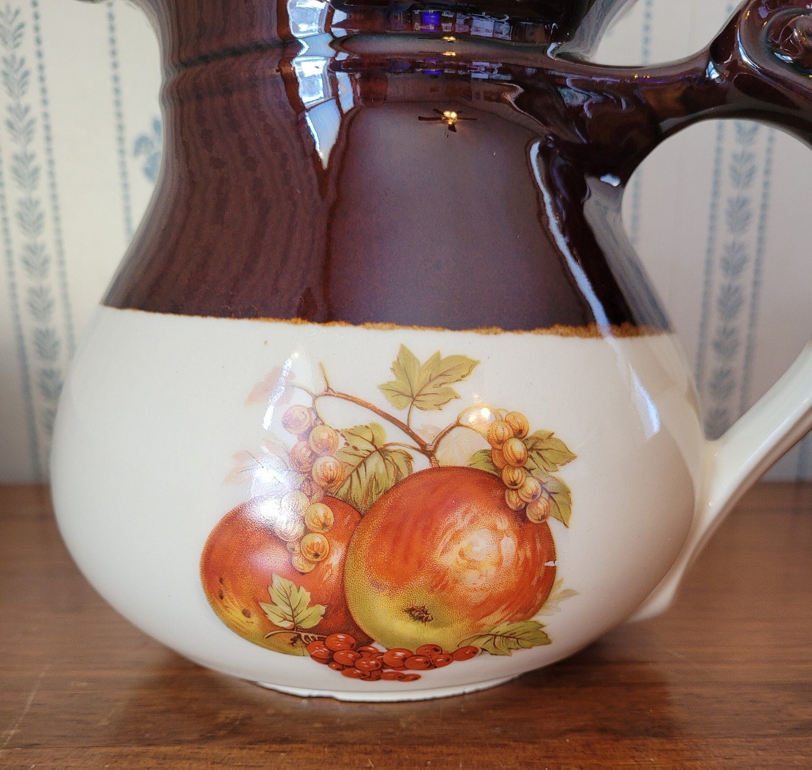 Vintage Mccoy Fruit Festival Stoneware Pitcher - Etsy