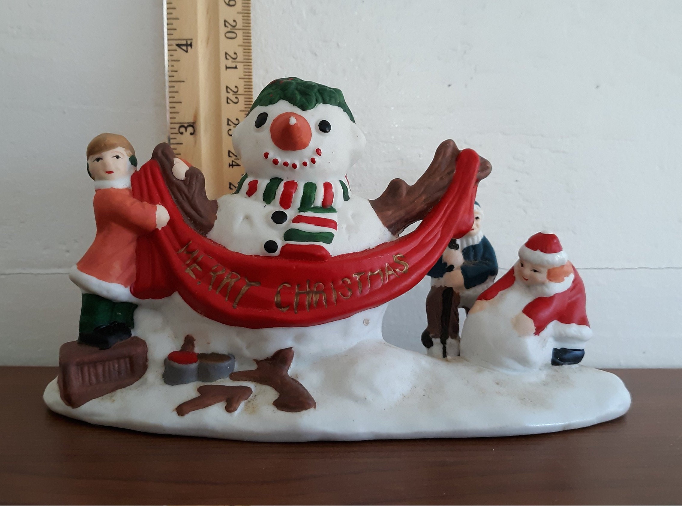 Vintage Ceramic merry Christmas Snowman Figurine - Etsy Singapore