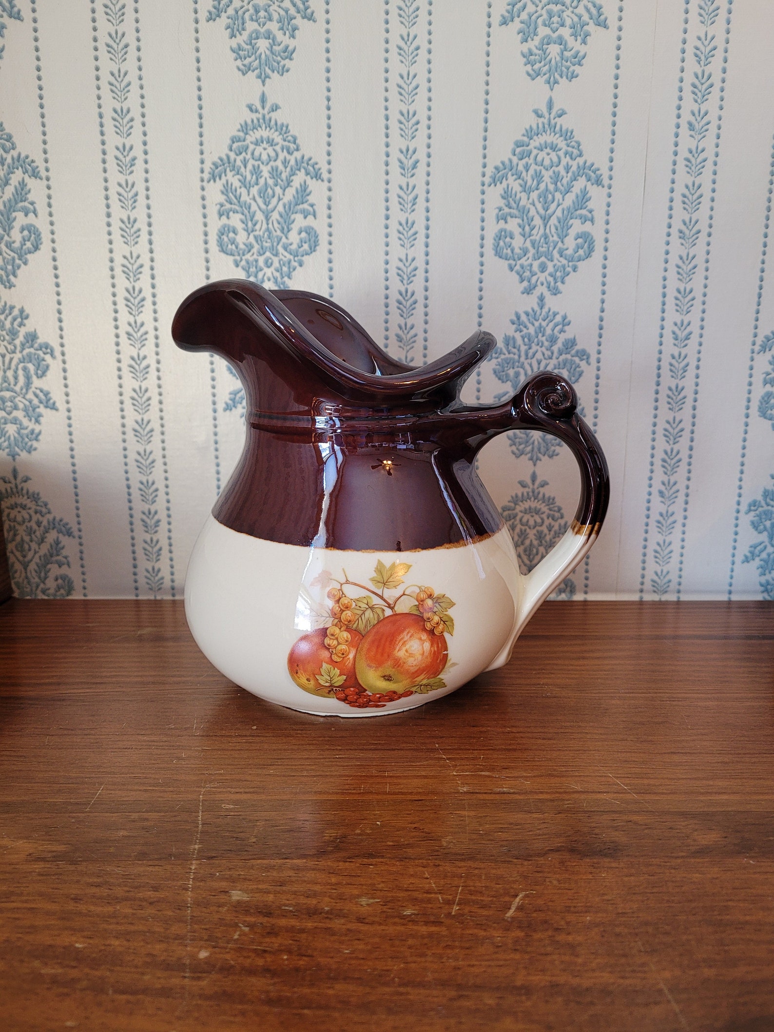 Vintage Mccoy Fruit Festival Stoneware Pitcher - Etsy