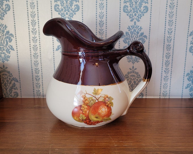 Vintage Mccoy Fruit Festival Stoneware Pitcher - Etsy